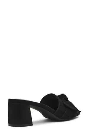 Anne Klein Kizmet Bow Slide Sandal - Black Suede