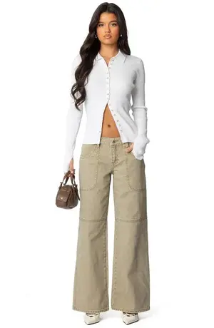 EDIKTED Morgan Low-rise Wide-leg Carpenter Jeans - Light-brown