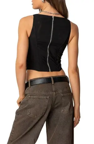 EDIKTED Miki Grommet Corset Top