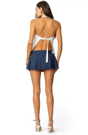 EDIKTED Daryn Pinstripe Pleated Skort