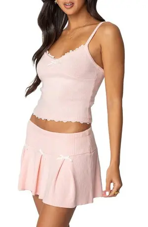 EDIKTED Lace Trim Sweater Camisole