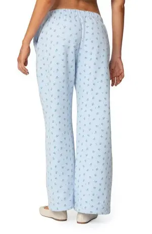 EDIKTED Flower Power Sweatpants - Light-blue