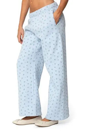 EDIKTED Flower Power Sweatpants - Light-blue