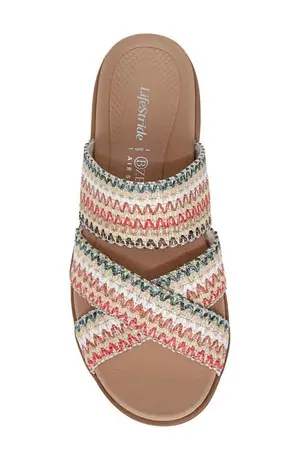 LIFESTRIDE Bzees Fiona Wedge Sandals - Beige