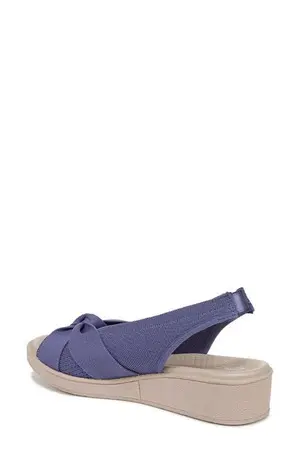 LIFESTRIDE Bzees Bell Slingback Wedge Sandal - Blue Knit