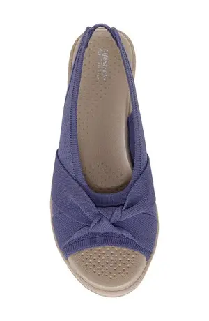 LIFESTRIDE Bzees Bell Slingback Wedge Sandal - Blue Knit