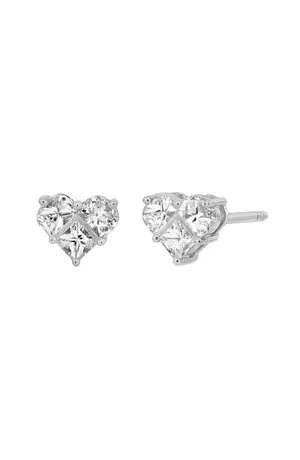 Bony Levy Maya Diamond Heart Stud Earrings - 18k White Gold