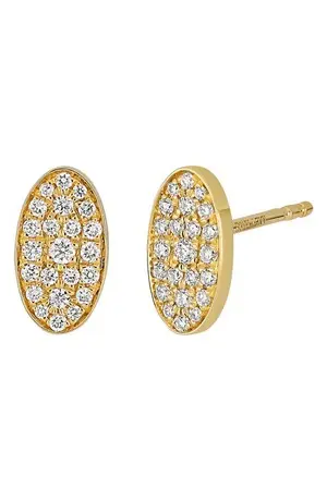 Bony Levy Diamond Pave Oval Stud Earrings