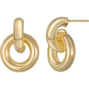 Bony Levy 14k Gold Drop Hoop Earrings - 14k Yellow Gold