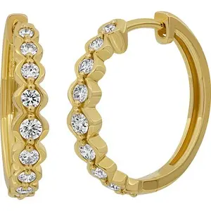 Bony Levy Small Florentine Diamond Hoop Earrings - 18k Yellow Gold
