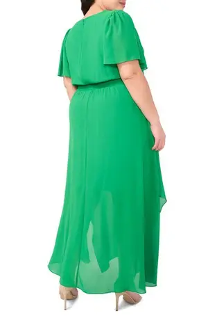 CECE DUPRAZ Flutter Sleeve Maxi Dress