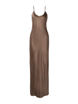 NILI LOTAN Cami Silk-satin Gown - Brown