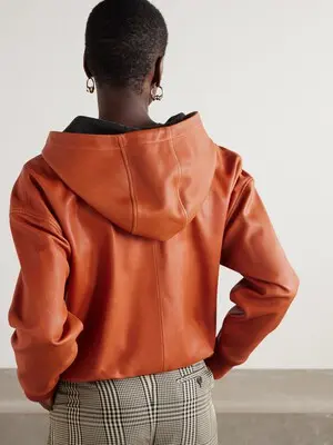 Loewe Hooded Draped Leather Jacket