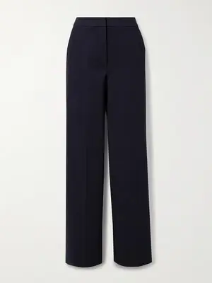 Max Mara Orche Cotton-blend Wide-leg Pants - Blue