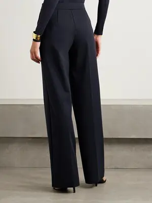 Max Mara Orche Cotton-blend Wide-leg Pants - Blue