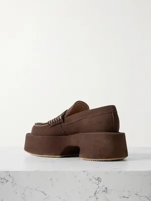JW Anderson Suede Platform Loafers - Brown
