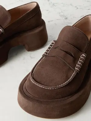 JW Anderson Suede Platform Loafers - Brown