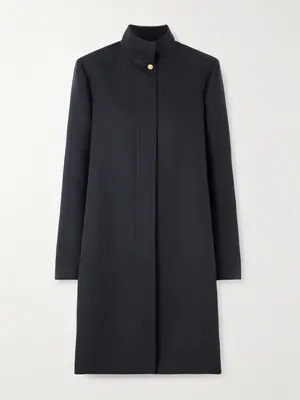 Loro Piana Danny Wool And Silk-blend Coat - Blue