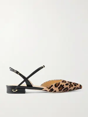 Jennifer Chamandi Vittorio Leopard-print Slingback Flats - Animal Print