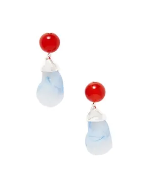 Completedworks Recycled Silver, Resin And Agate Earrings - Blue