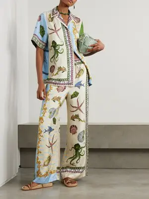 ALEMAIS Sam Pauletto Bath House Printed Silk-twill Shirt