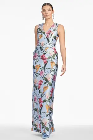 Sachin & Babi Adellyn Floral Gown - Blue