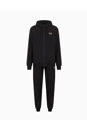 EA7 Core Identity Cotton Tracksuit - Black