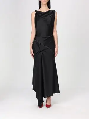 Victoria Beckham Asymmetrical Draped Midi Dress