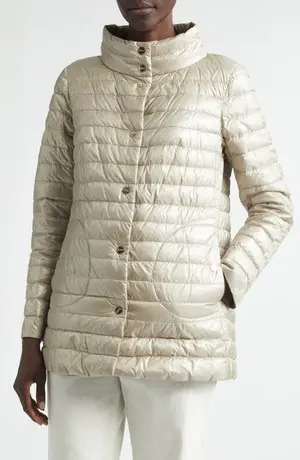 Herno Ultralight Reversible Down Puffer Jacket - Taupe To Chantilly
