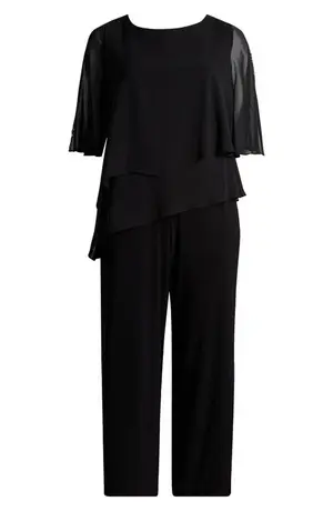 SL FASHIONS Sequin Detail Tiered Jumpsuit