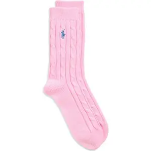 Polo Ralph Lauren Cable-knit Crew Socks - Light Pink