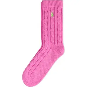 Polo Ralph Lauren Cable-knit Crew Socks - Pink