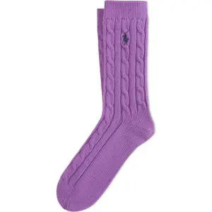 Polo Ralph Lauren Cable-knit Crew Socks - Purple