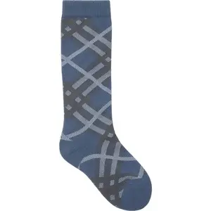 Burberry Check Crew Socks - Pewter
