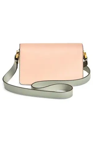 Marni Trunkaroo Leather Shoulder Bag - Camelia/shell/storm