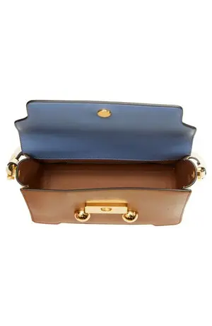 Marni Trunkaroo Leather Shoulder Bag - Opal/cinnamon/shell