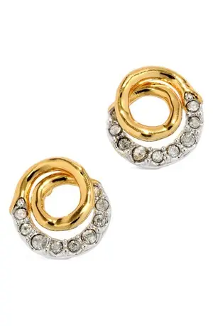 Alexis Bittar Solanales Crystal Spiral Stud Earrings