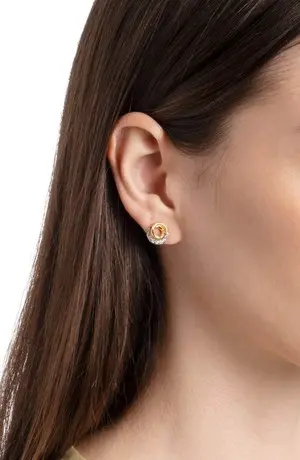 Alexis Bittar Solanales Crystal Spiral Stud Earrings - Crystals