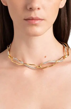 Alexis Bittar Solanales Crystal Infinity Link Necklace