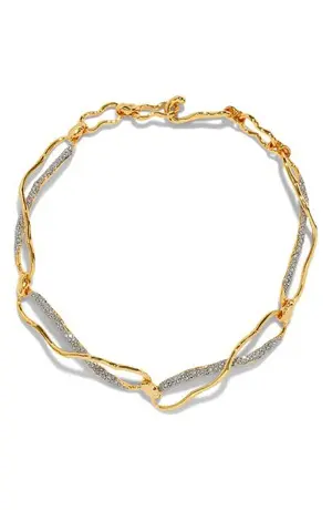 Alexis Bittar Solanales Crystal Infinity Link Necklace