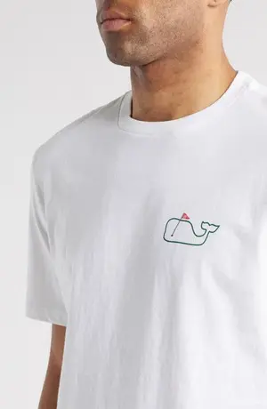 Vineyard Vines Golf Flag Cotton Graphic T-shirt - White Cap