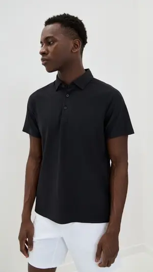 RHONE Regatta Pique Polo - Black