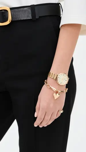 Jenny Bird Padlock Heart Chain Bracelet - High Polish Gold
