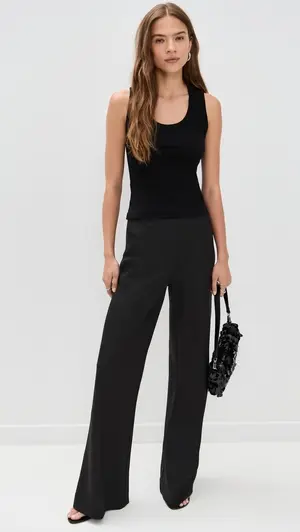 Staud Stroll Wide Leg Pants - Black