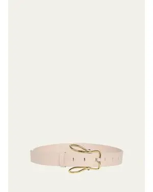 Bottega Veneta Bottega Veneta Bunny Buckle Leather Belt Cameo
