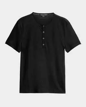 John Varvatos Bleeker Linen Henley Shirt