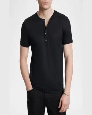 John Varvatos Bleeker Linen Henley Shirt