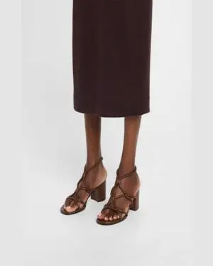 GIANVITO ROSSI Strappy Leather Block-heel Sandals