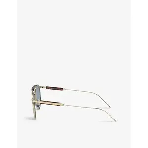 Brunello Cucinelli Sartorial Sunset Phantos-frame Sunglasses - Gold