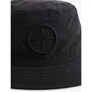 Stone Island Compass Brand-embroidery Woven Bucket Hat